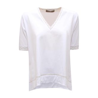 D.exterior Lurex Jersey T-Shirt - - Tops - Damen - Wei&szlig; - S