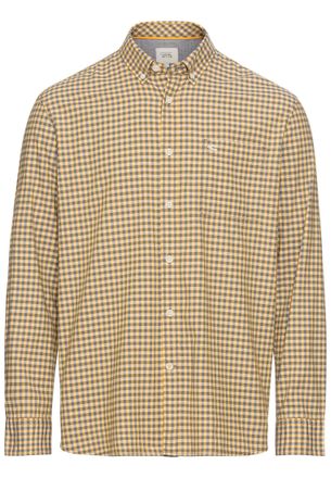 Camel Active Herren Langarm Hemd im Vichy-Karomuster Gelb, Menswear-M