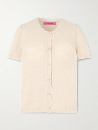 The Elder Statesman Cardigan Aus Boucl&eacute; Aus Einer Woll-seidenmischung - Wollwei&szlig;