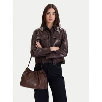 Tommy Hilfiger Handtasche Tommy Hilfiger Soft Leather Shoulder Bag AW0AW18307 Dunkelrot
