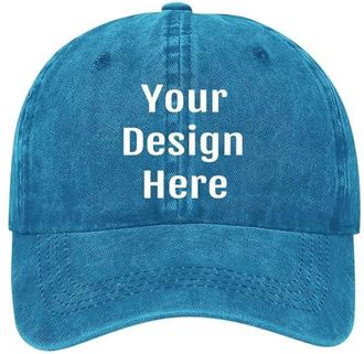 Generic Casquette de baseball personnalis&eacute;e, chapeau personnalis&eacute; avec logo brod&eacute; et photo imprim&eacute;e, image, chapeau de papa vintage en coton d&eacute;lav&eacute; r&eacute;glable, 