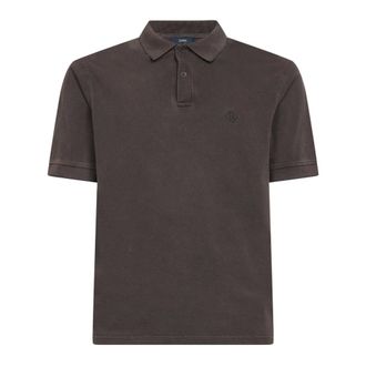 Herno Homme, Tops, Brun, Taille: 4XL Polo Brod&eacute; Logo
