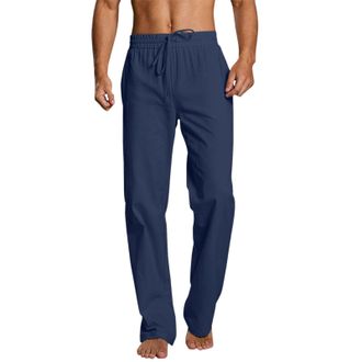 Generic Hose Herren Baggy - Moderne Herren Hose f&uuml;r Freizeit mit gerader Passform praktischen Kordelzugtaschen in voller L&auml;nge