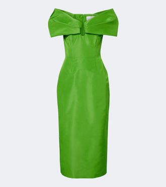 Carolina Herrera Robe de cocktail &agrave; encolure bardot en soie