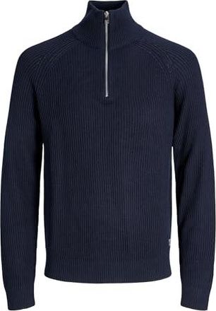 Jack & Jones Knit Half Zip Jjpannel Aw25 Pull en Tricot avec Demi-Fermeture Éclair, Sky Captain, M Homme