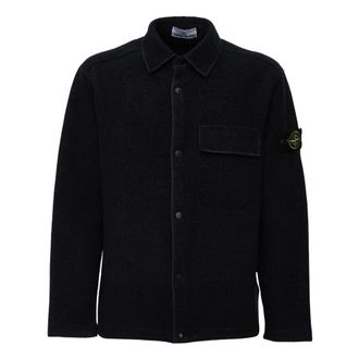 Stone Island Micro Boucl&eacute; Overshirt - Homme - Chemises - Noir - Taille: M
