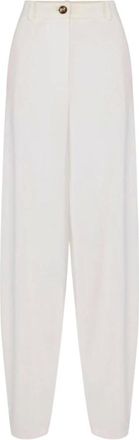 Elisabetta Franchi Femme, Pantalons, Blanc, Taille: 40 FR Pantalon en cr&ecirc;pe l&eacute;ger