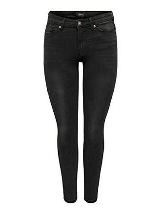 Only Only ONLWAUW Mid SK BJ1097 Noos, Jeans aux Femmes, Washed Black, L/34