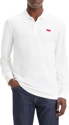 Levi's Herren Long-Sleeve Slim Housemark Polo Hemd, Bright White, XL
