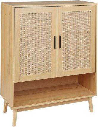 Beliani Schuhschrank PEROTE Rattan Hellbraun