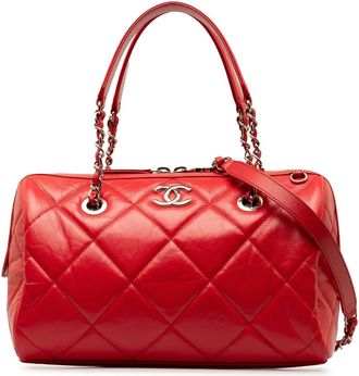 Chanel Hobo Bags - Small Aged Calfskin Express Bowling Satchel - Gr. unisize - in Rot - für Damen