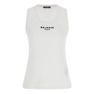 Balmain Gilet Paris Brod&eacute; - Femme - Tops - Blanc - Taille: 40 FR