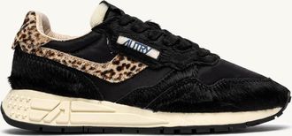 Autry BASKETS REELWIND LOW EFFET PONEY ET NYLON NOIR ET LEOPARD