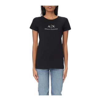 A|X Armani Exchange Femme, Tops, Noir, Taille: 38 FR T-shirt &agrave; Imprim&eacute; Graphique