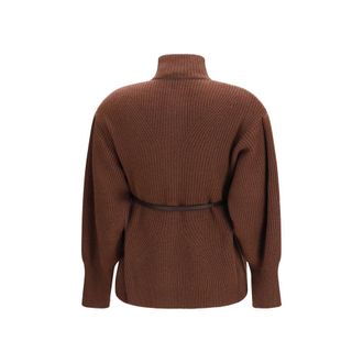 Brunello Cucinelli Womens Brown Wool Oves Aries Cardigan Clothing