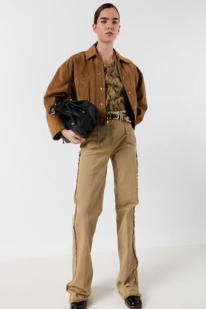 Gerard Darel Jean flare &agrave; franges - ANNA - Sable