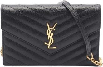 Saint Laurent Pre-owned Cassandra Envelope Leather Shoulder Bag - Femme - Pre-owned - Noir - Taille: ONE Size