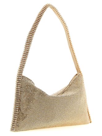 Benedetta Bruzziches Rhinestone Mesh Shoulder Bag - Gold