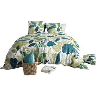 Eden Paris Housse couette + 2 taies 260 x 240 cm Feuillage tropicalia