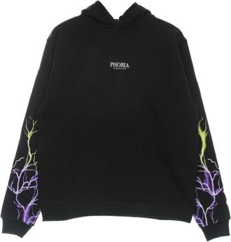 Phobia Archive Homme, Sweatshirts et sweats &agrave; capuche, Noir, Taille: XS Lightning Sweat &agrave; capuche