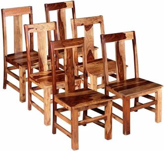 vidaXL Chaises &agrave; manger lot de 6 bois massif vidaXL