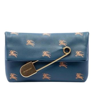 Burberry Sac bandouli&egrave;re en cuir brod&eacute; Pre-owned - Femme - Pre-owned - Bleu - Taille: ONE Size