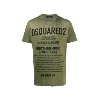 Dsquared2 Destroy Gr&uuml;nes T-Shirt - - Tops - Herren - Gr&uuml;n - XS