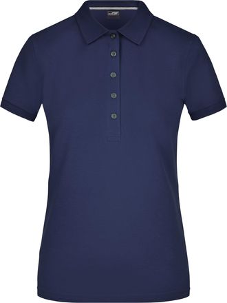 James & Nicholson Damen Pima Polo - Tailliertes Poloshirt aus exklusiver Pima-Baumwolle | Farbe: navy | Grösse: L