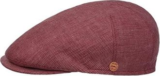 Mayser Casquette en Lin Sidney Stripes Homme - Made in The EU Gavroche avec Visiere, Doublure, Doublure Printemps-ete Ete - 55 cm Rouge