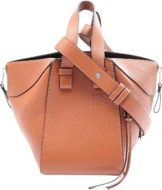 Loewe Pre-owned Hammock Compact Leather 2way Bag - Femme - Pre-owned - Brun - Taille: ONE Size