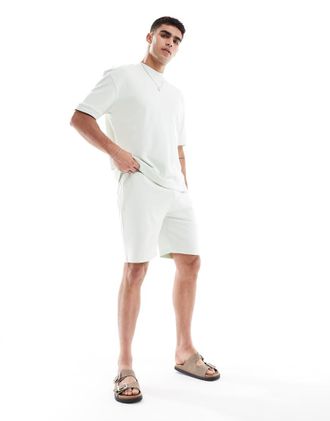 Brave Soul Ensemble t-shirt oversize et short - Vert p&acirc;le