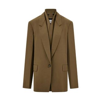 Ferragamo Braune Jacke mit Pattentaschen und R&uuml;ckenschlitzen - - Jackets - Damen - Braun - S