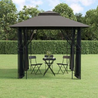 vidaXL Belv&eacute;d&egrave;re avec parois lat&eacute;rales anthracite 300x300x270 cm acier Vidaxl