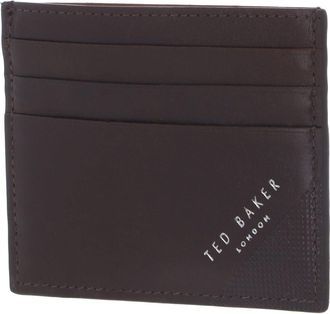 Ted Baker Leder Kartenhalter Raffles Embossed Corner Leather Cardholder Brown braun