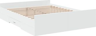 vidaXL Bettgestell mit Schubladen Weiß 150x200 cm Holzwerkstoff Vidaxl