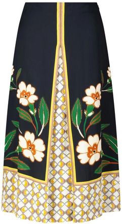 La DoubleJ Femme, Jupes, Multicolore, Taille: 40 FR Jupe Midi Trap&egrave;ze Florale