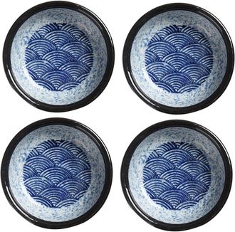 Aboofan 4st&uuml;cke Teiliges Keramik Saucensch&auml;lchen Japanische Dipschalen F&uuml;r Sojaso&szlig;e Snack Gew&uuml;rzschalen Mikrowellen Sp&uuml;lmaschinengeeignet Stilvolles Sushi Ges