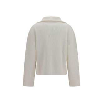 Courr&egrave;ges Womens White Wool Oves Aries Sweatshirt Clothing