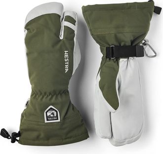 Hestra Heli Ski 3-Finger Handschuhe Lederhandschuhe Skihandschuhe Damenhandschuhe Herrenhandschuhe Damen/Herren - mit Futter, Klettverschluss Winter Herbst-W