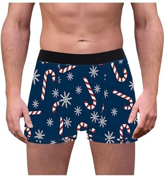 Generic Boxer de No&euml;l pour homme, avec imprim&eacute; amusant, cale&ccedil;on confortable, doux et coupe id&eacute;ale, short r&eacute;tro, respirant, pour le quotidien et le sport, e, S