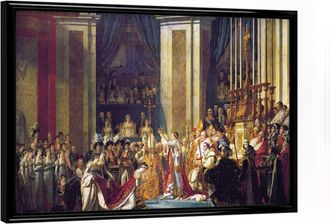 artboxONE Poster mit schwarzem Rahmen 18x13 cm Menschen Die Krönung Napoleons - Bild Jacques-Louis David