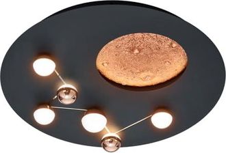 Trio Leuchten LED Deckenleuchte Zodiac 644810132, Metall Schwarz matt, inkl. 42 Watt LED, Switch Dimmer