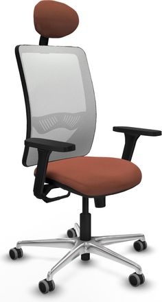 Piqueras y Crespo Home Office Schreibtischstuhl Zulema mit 3D-Armlehnen, h&ouml;henverstellbarer Lendenwirbelst&uuml;tze und festem Kopfteil, ausgestattet mit Sincro 3 Positionen