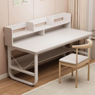 Generic Moderner Gaming Schreibtisch, Computertisch mit Integriertem B&uuml;cherregal f&uuml;r Homeoffice, B&uuml;cher, Pflanzen, Fotos und Dekoartikel