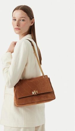 Tory Burch Tory Burch Handtasche Charlie Quilted Suede Shoulder Bag 183357 Braun