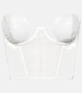 Nensi Dojaka Bridal Bustier mit Pailletten