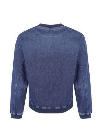 Emporio Armani Denim Cotton Crewneck Sweatshirt - Blue