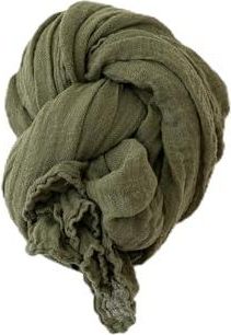 LinenMe Cheche Femme et Homme, Écharpe, Foulard, Chale - 100% Lin - Pour lété, la plage, léger, respirant - 70 x 200 cm - OLIVE GREEN