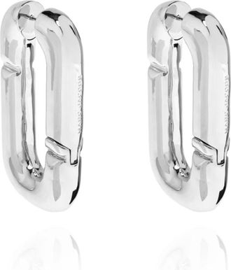 Marc Jacobs Femme, Accessoires, Gris, Taille: ONE Size Boucles doreilles en forme de logo