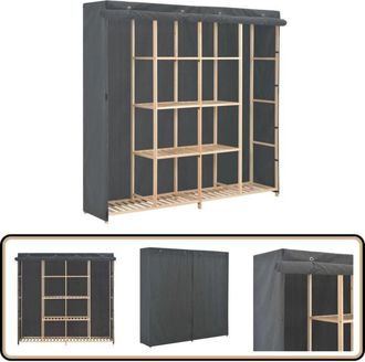 vidaXL Garde-robe Gris 173x40x170 cm Tissu - Armoire - Placard - Dressing - Meuble Rangement - Armoire Tissu